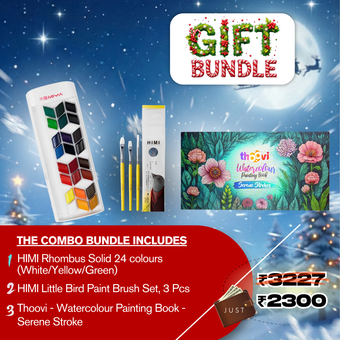Gift Bundle : HIMI Rhombus Solid 24 colours (White/Yellow/Green) +HIMI ...