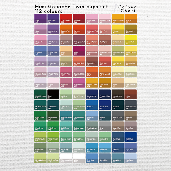 Buy original HIMI - Twin cup Gouache Paint - 12 g x 112 colours from ...